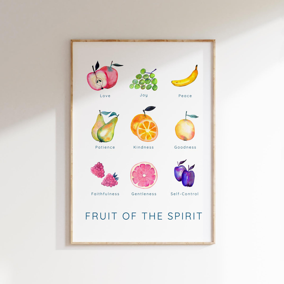 Fruit Of The Spirit Watercolour Christian Wall Art Print, Galatians 5 ...