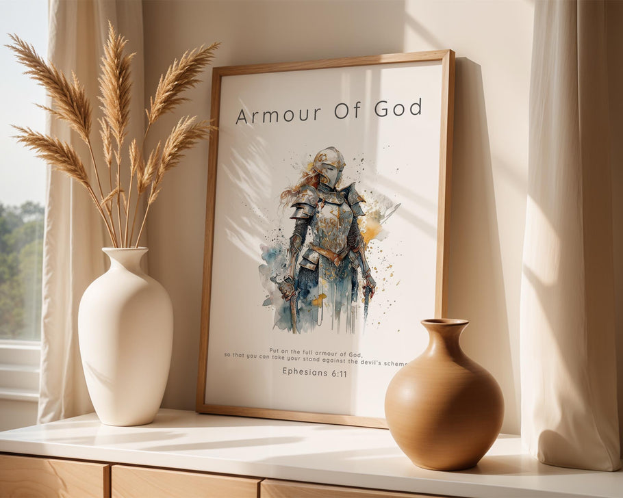 Full Armour of God Bible Verse Wall Art Print, Ephesians 6:11 Scriptur ...