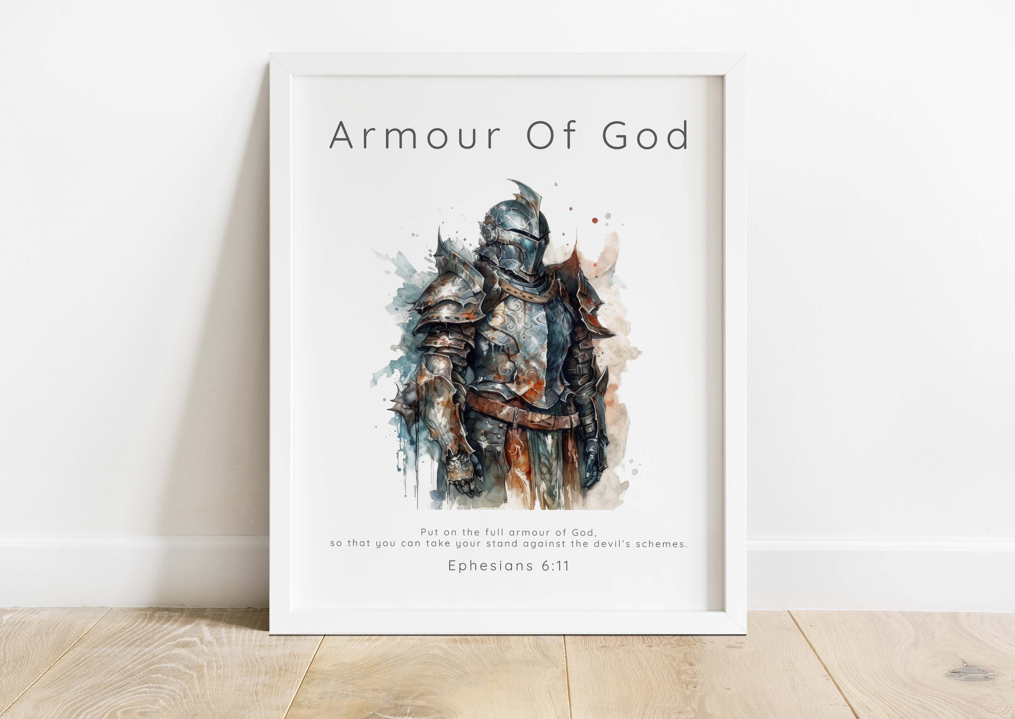 Armour of God Bible Verse Wall Art Print, Christian Warrior Art Gift ...