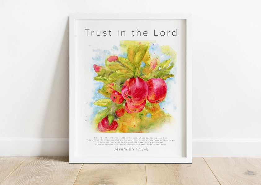 Trust in the Lord Scripture Wall Art, Jeremiah 17 7 8 Bible Verse ...
