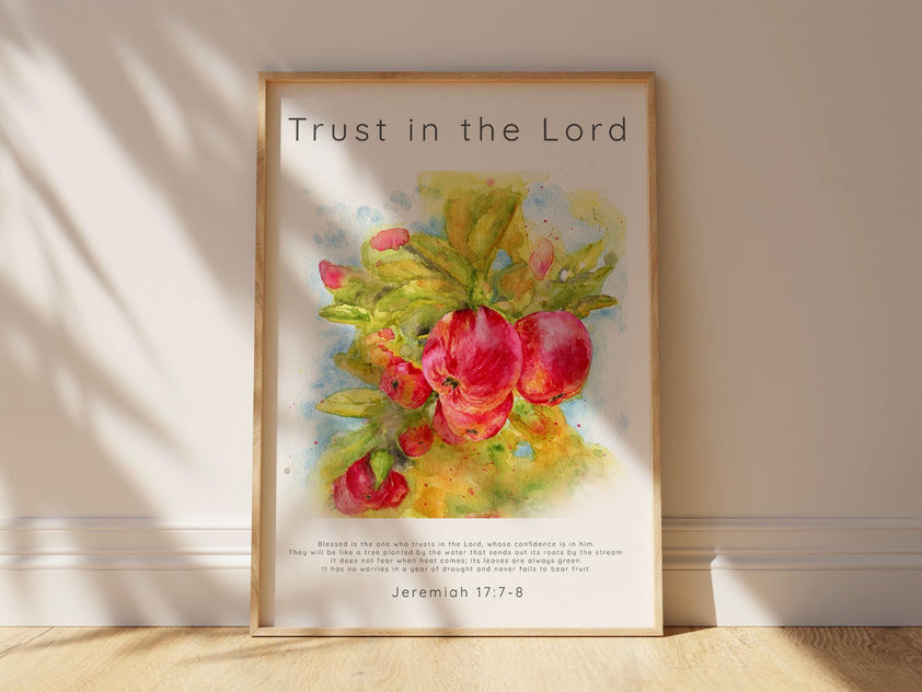 Trust in the Lord Scripture Wall Art, Jeremiah 17 7 8 Bible Verse ...