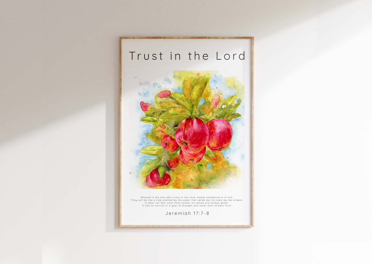 Trust in the Lord Scripture Wall Art, Jeremiah 17 7 8 Bible Verse ...
