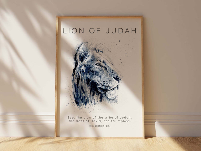 Lion of Judah Bible Verse Wall Art Print, Revelation 5:5 Jesus Quote ...