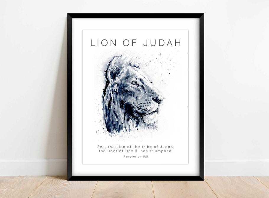 Lion of Judah Bible Verse Wall Art Print, Revelation 5:5 Jesus Quote ...