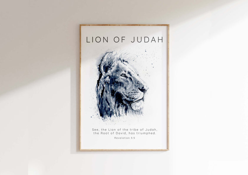 Lion of Judah Bible Verse Wall Art Print, Revelation 5:5 Jesus Quote ...