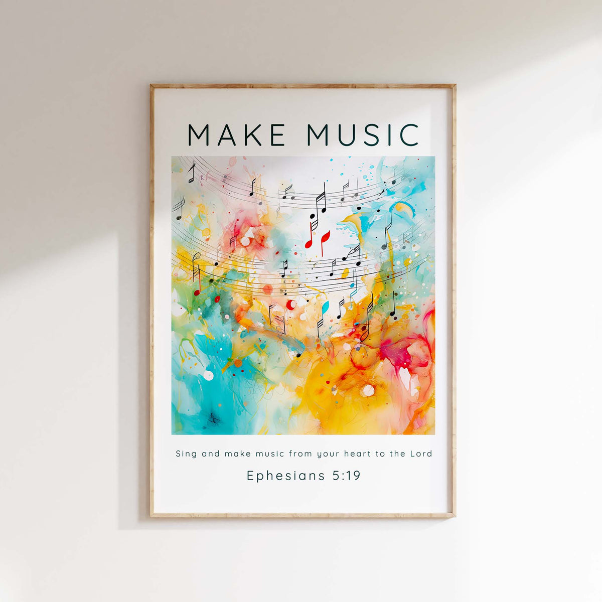 Sing And Make Music Wall Art Print, Ephesians 5 Modern Scripture Home ...