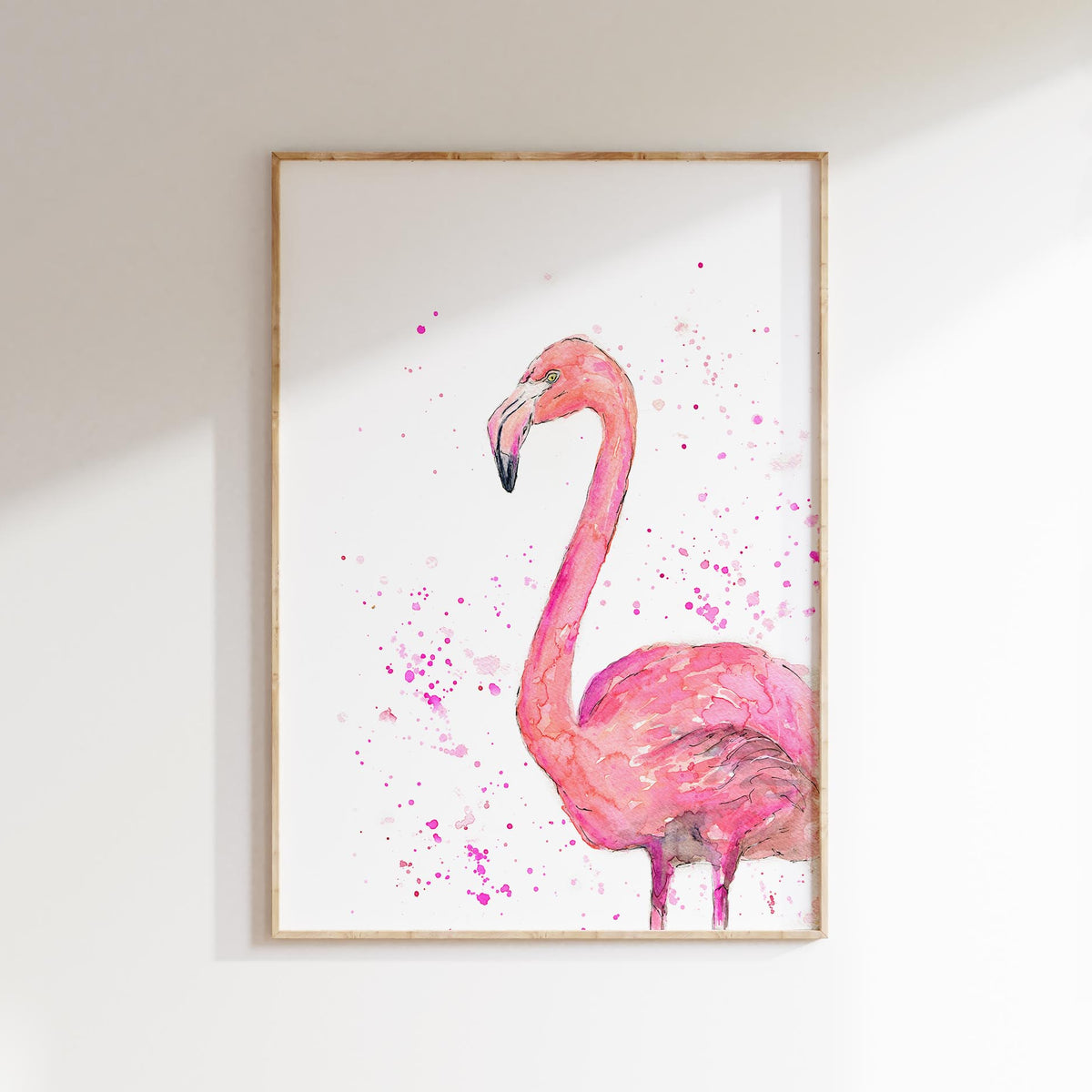 'Flamingo Poise' - Contemporary Pink Flamingo Wall Art Print, Modern T ...