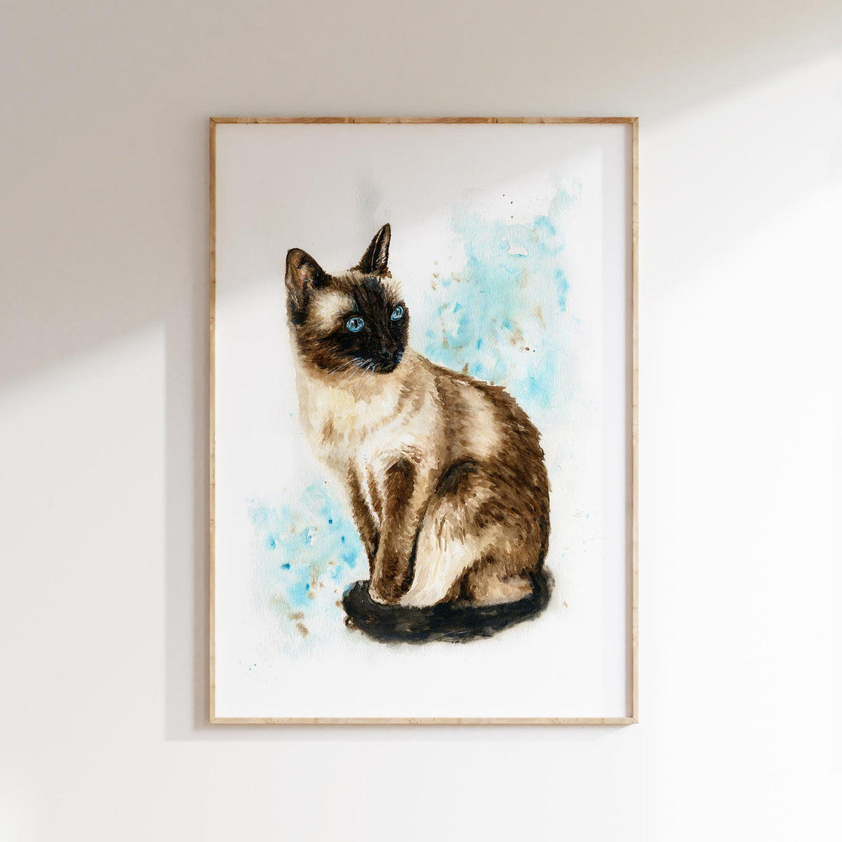 Siamese Cat Print, Cat Watercolour Wall Art, Animal Poster Home Decor ...