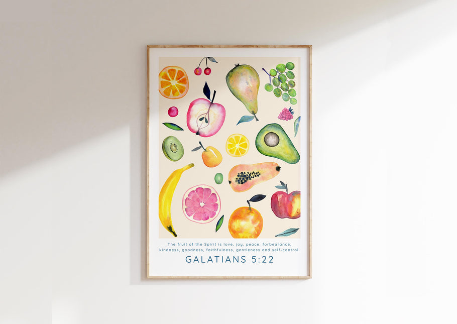 Fruit Of The Spirit Bible Verse Print, Galatians 5 22 Christian Wall A ...