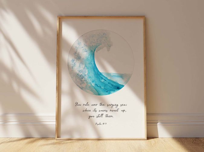 You Rule Over The Surging Sea Bible Verse Print, Psalm 89 9 Wall Art P ...