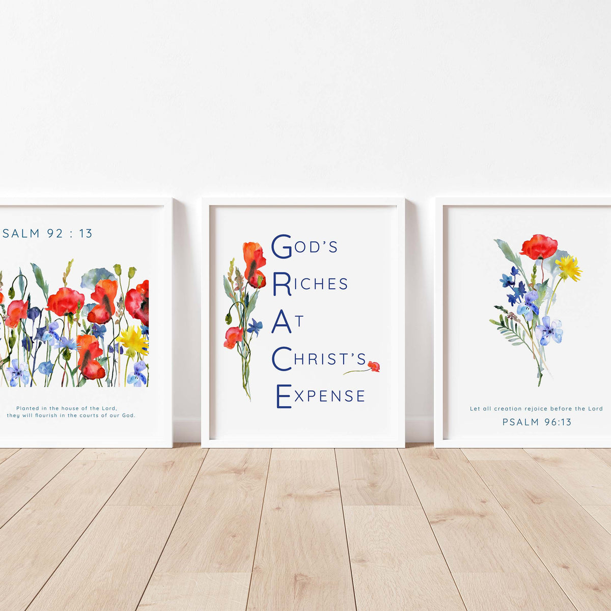Wildflower Bible Verse Quotes, Floral Modern Scripture Wall Art ...