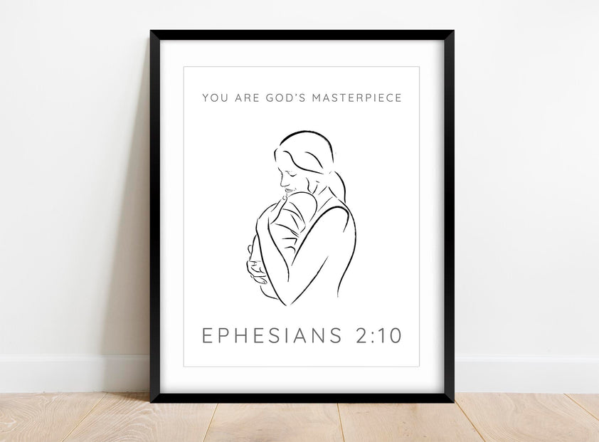 You Are Gods Masterpiece Modern Christian Line Art, Ephesians 2 10 ...