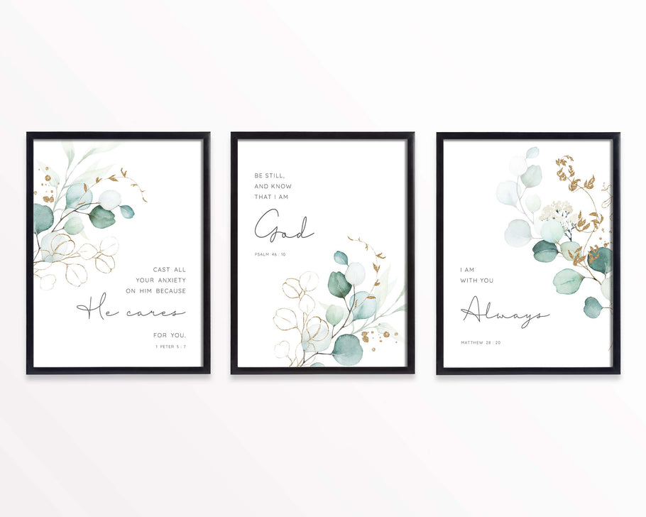 Comforting Christian Print Set of Three Prints, Contemporary Christian ...