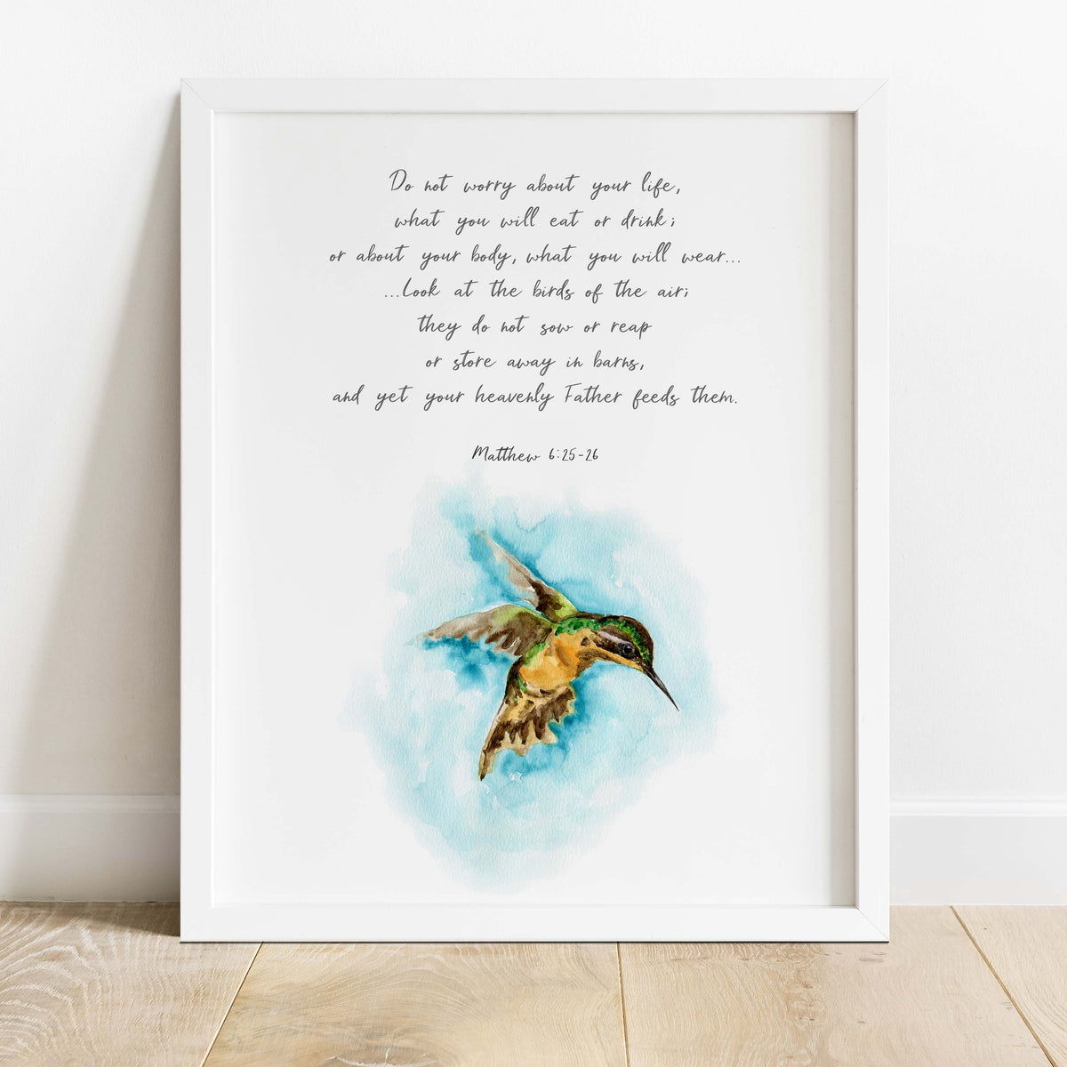 Look at the Birds of the Air Bible Verse Print Matthew 6 26 Wall Decor ...